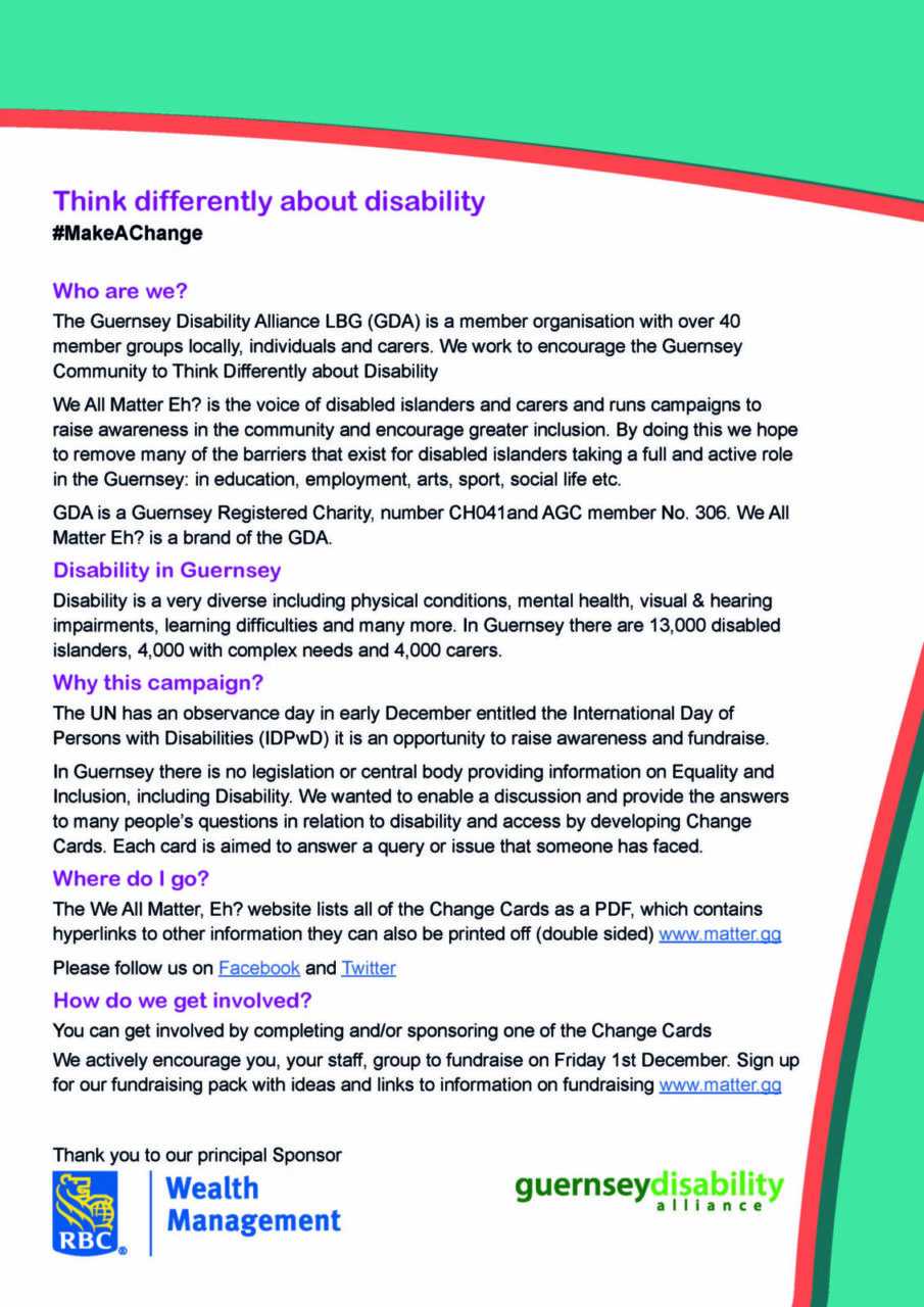 New We All Matter Eh? Campaign Launch Today! — Guernsey Disability Alliance